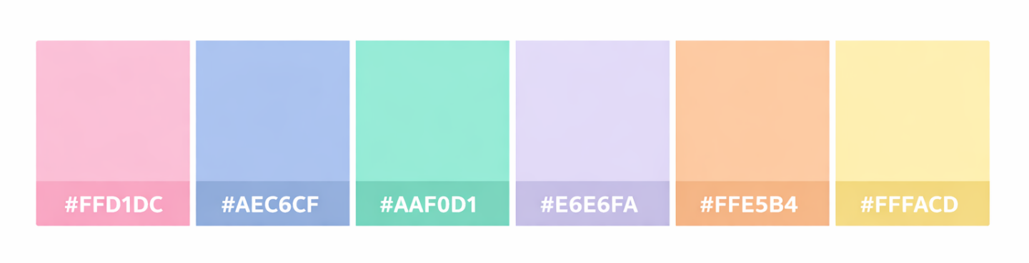 Pastel Color Palette: 25 Beautiful Soft Color Combinations